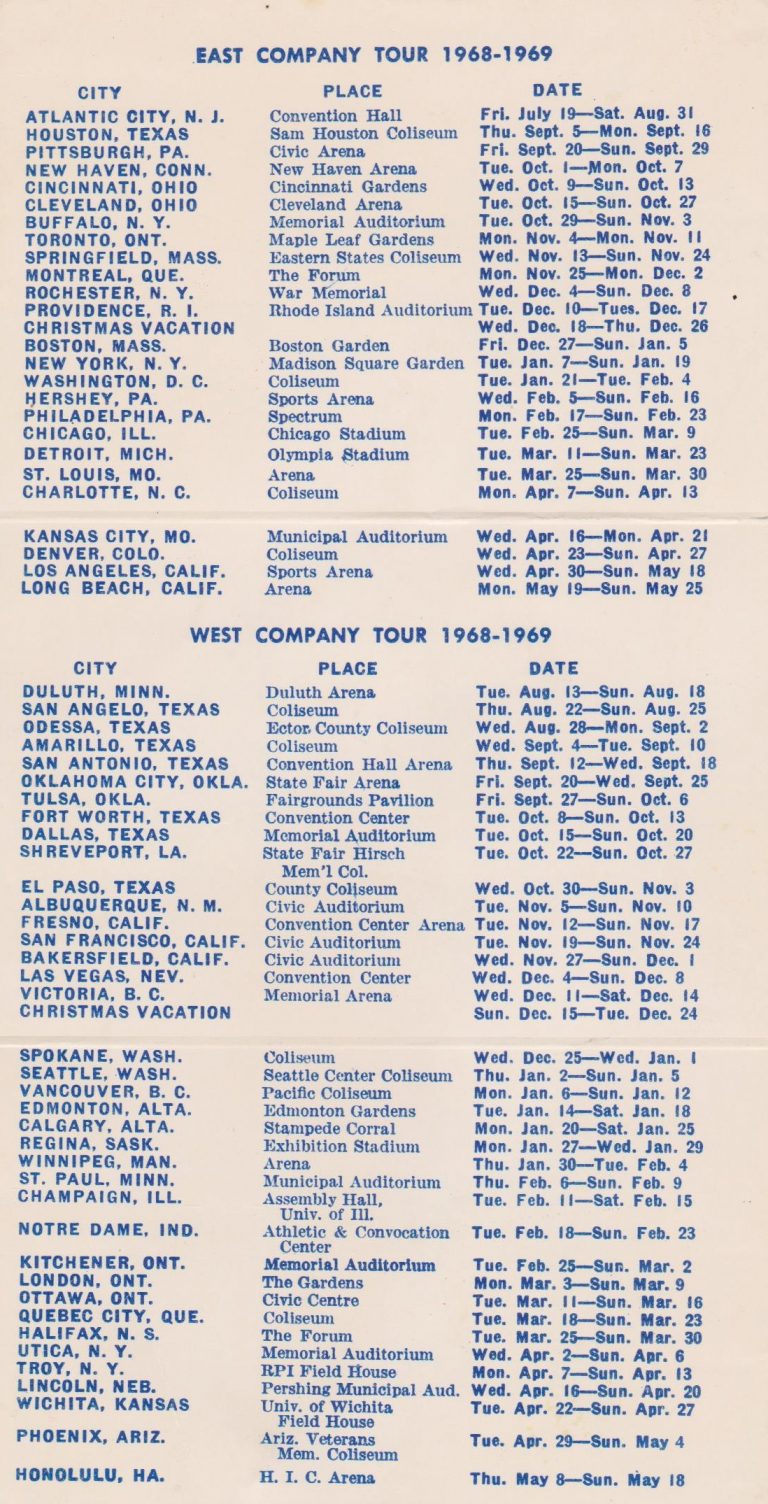 Ice Capades Tour Itineraries – Ice Capades The Blade