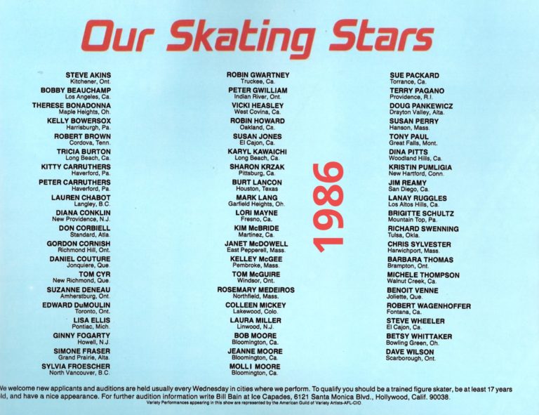 Ice Capades Show Rosters – Ice Capades The Blade